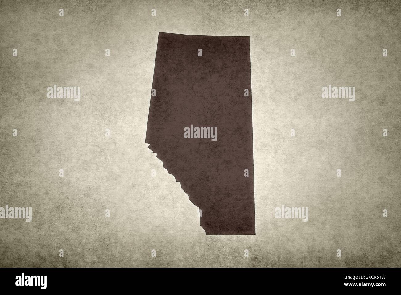 Grunge map of the province of Alberta (Canada) printed on an old paper ...