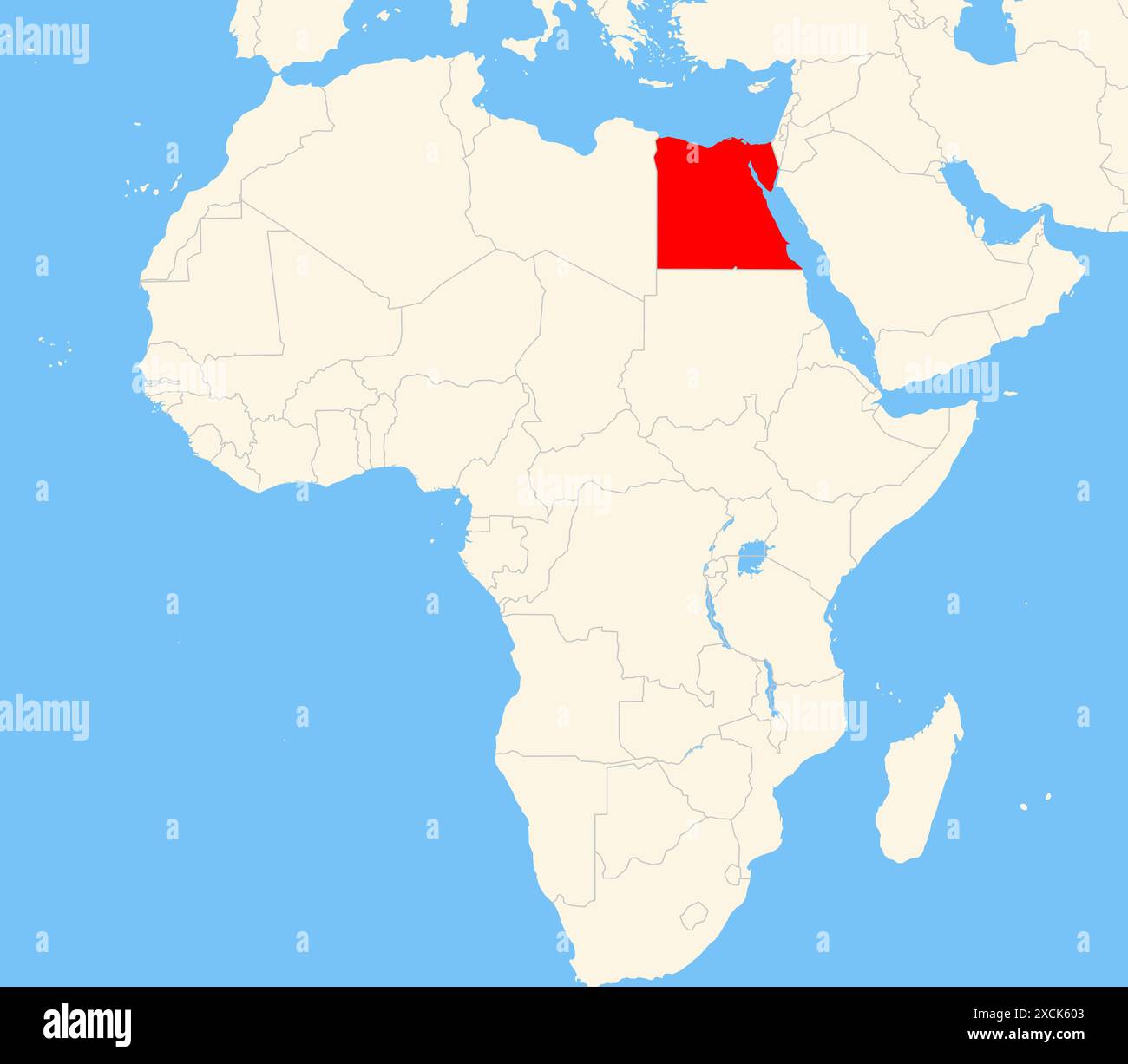 Locator map showing the location of the country Egypt in Africa. The ...