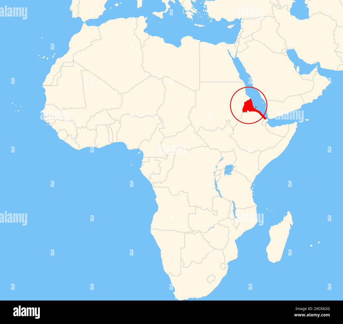 Locator Map Showing The Location Of The Country Eritrea In Africa The