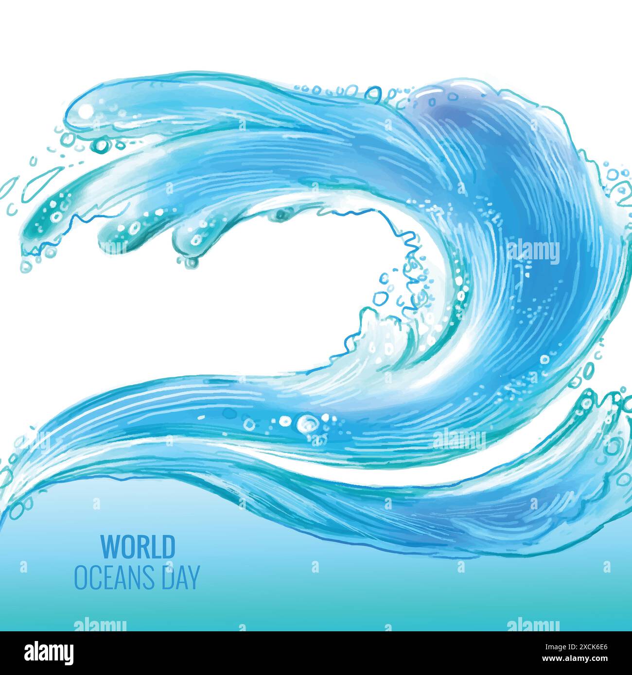 Stylish ocean sea blue wave background Stock Vector Image & Art - Alamy