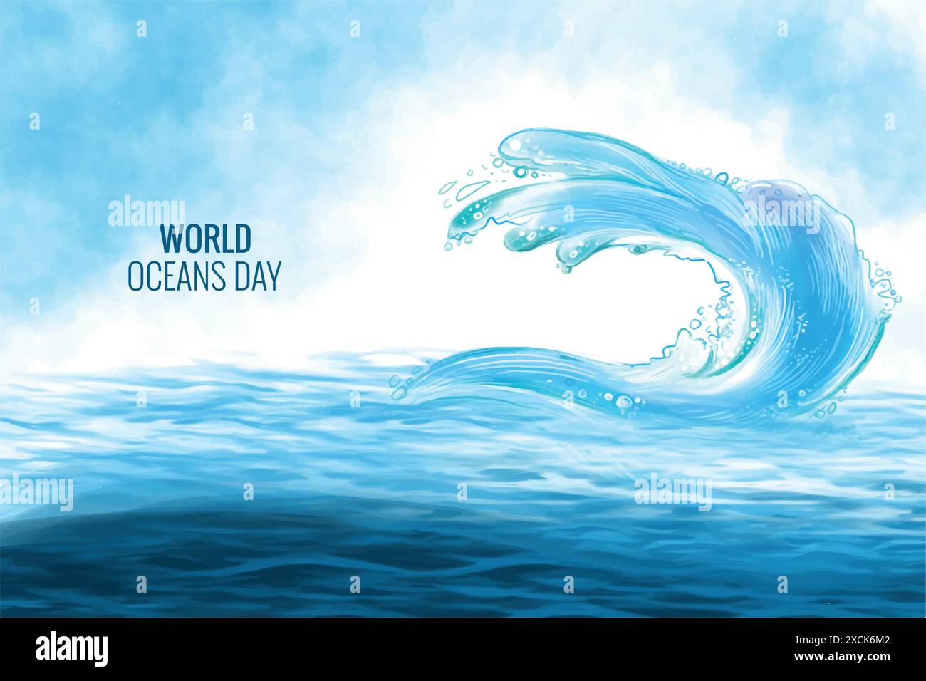 Watercolor deep sea blue Stock Vector Images - Alamy