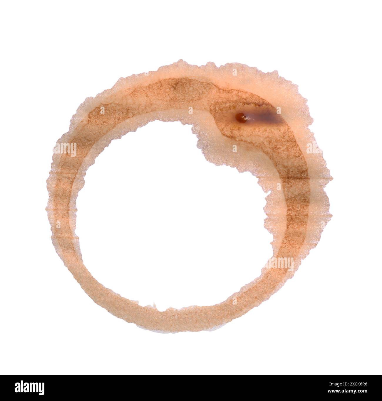 Coffee cup stain isolated on white, top view Stock Photo - Alamy