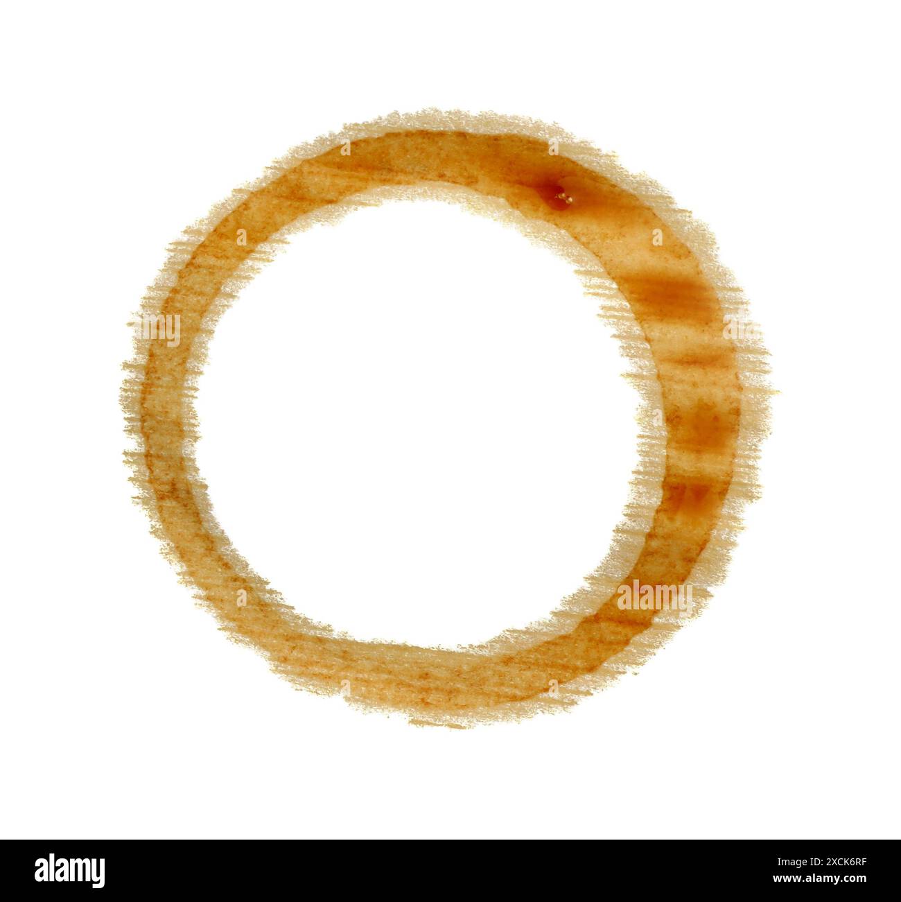 Coffee cup stain isolated on white, top view Stock Photo - Alamy
