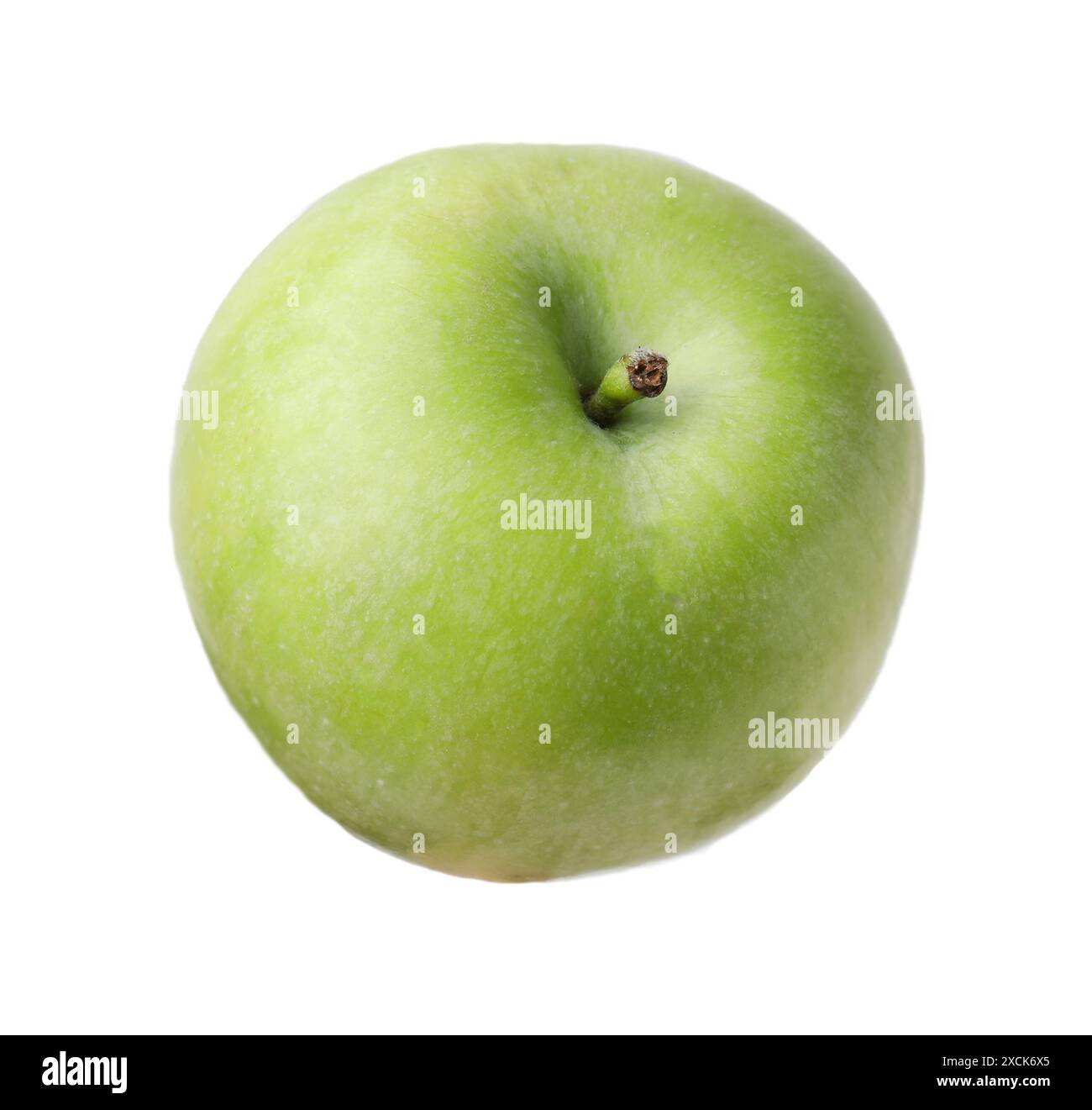Whole ripe green apple isolated on white Stock Photo - Alamy