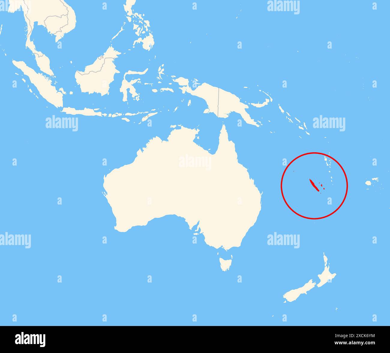 Locator map showing the location of the country New Caledonia in ...