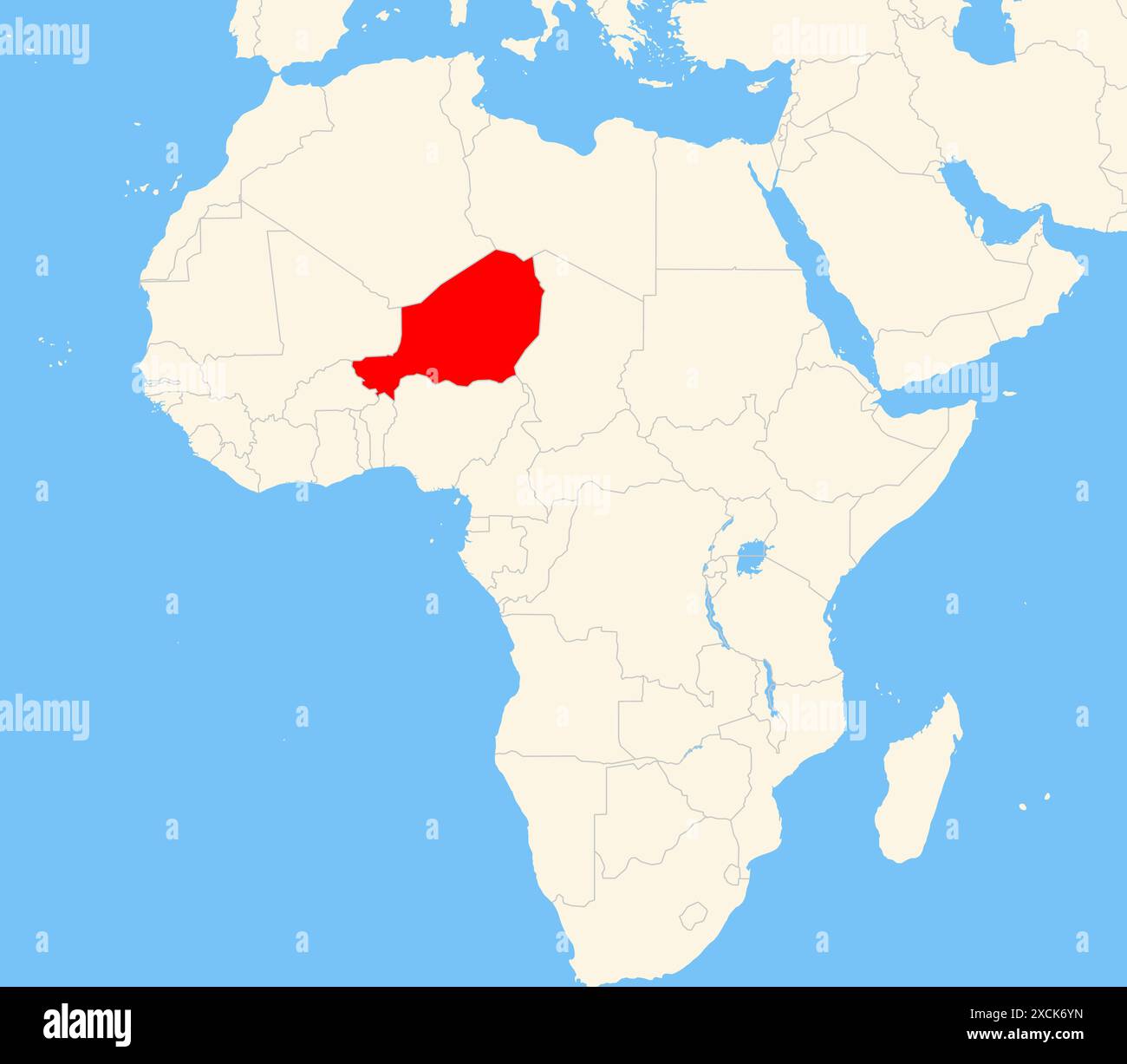World Map Showing Niger