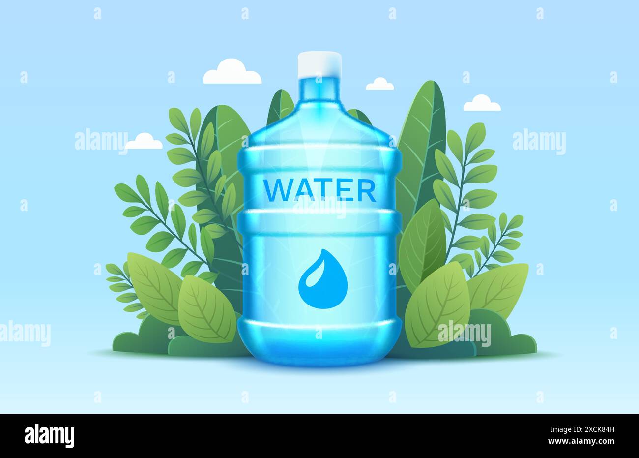 Delivery of filtered water for drinking, eco advertising cover. Vector ...