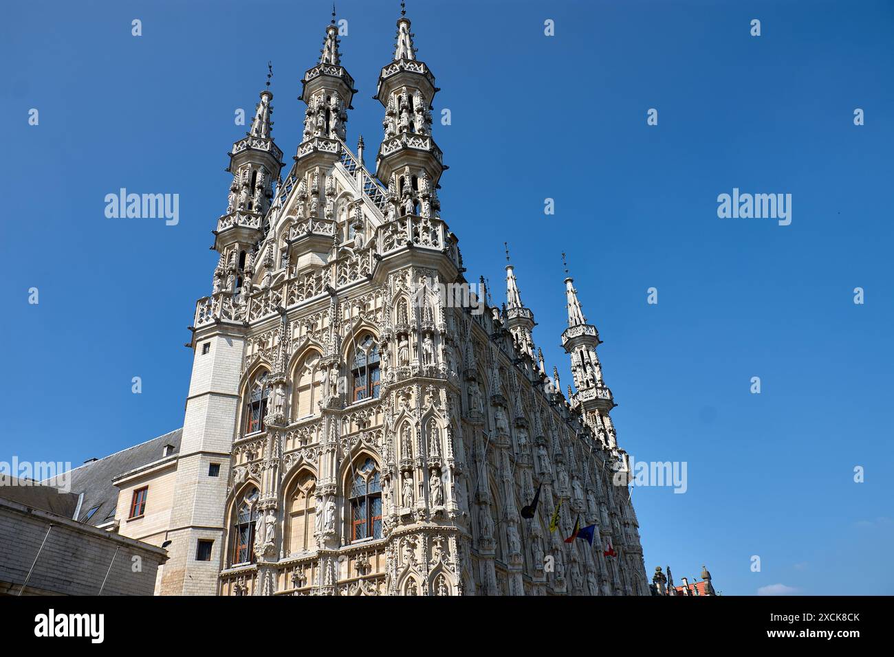 The City Hall of Leuven, Belgium, is a landmark building on that city's ...