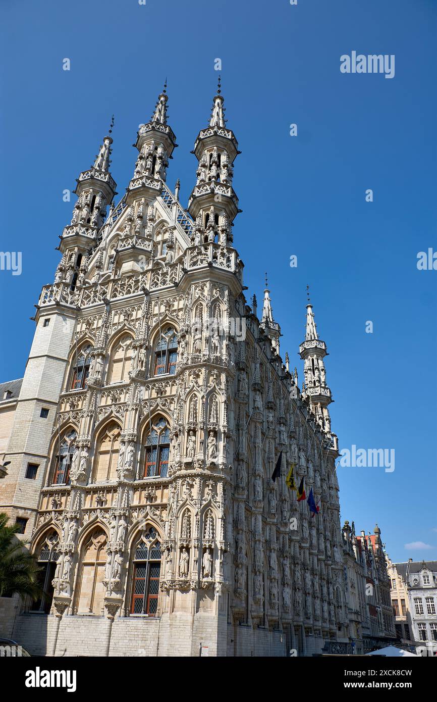 The City Hall of Leuven, Belgium, is a landmark building on that city's ...