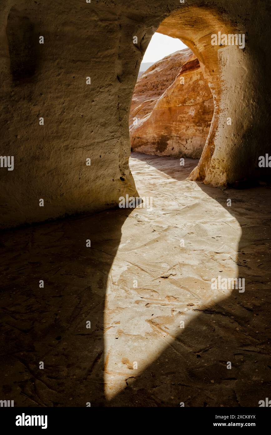 Entrance of empty cave, Petra, Jordan Stock Photo - Alamy