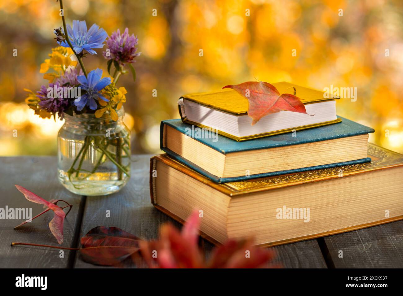 Stack three colorful books hi-res stock photography and images - Alamy