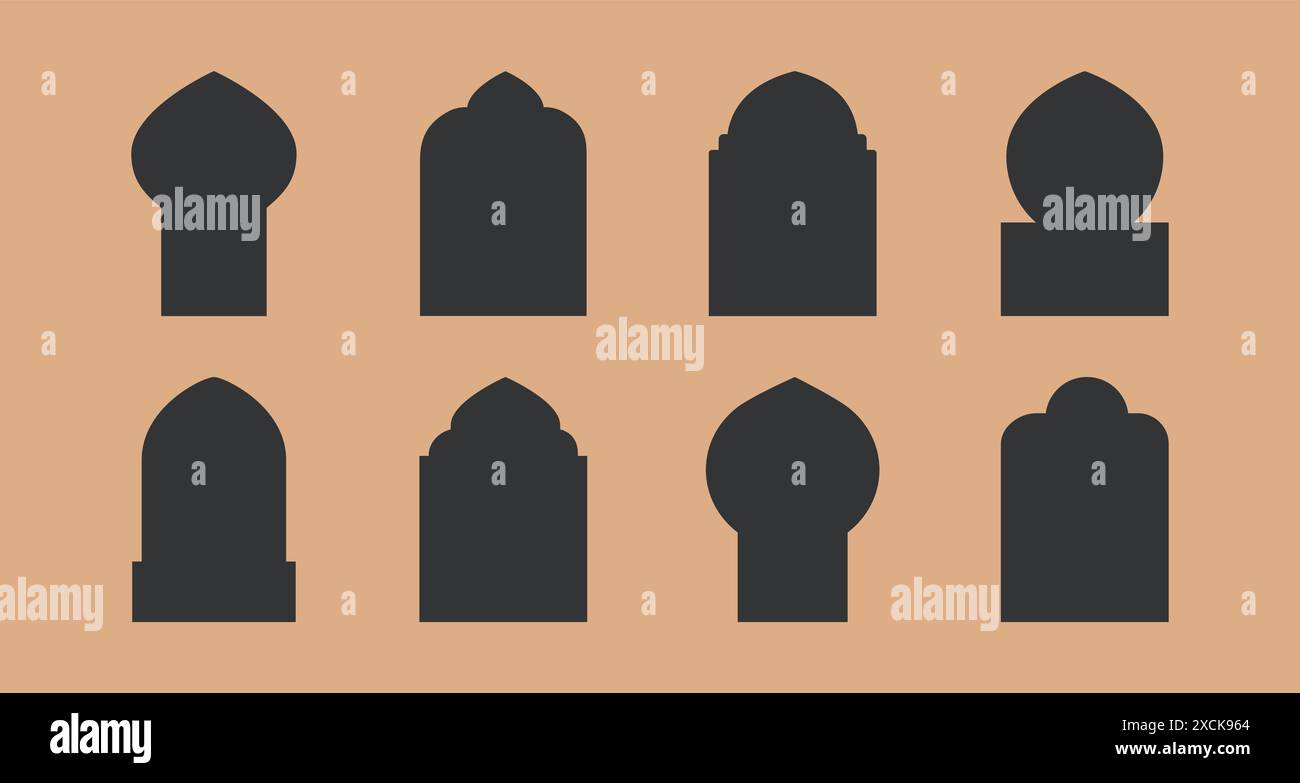 Oriental style modern Islamic windows, arc, arch, gate. Ramadan and eid ...