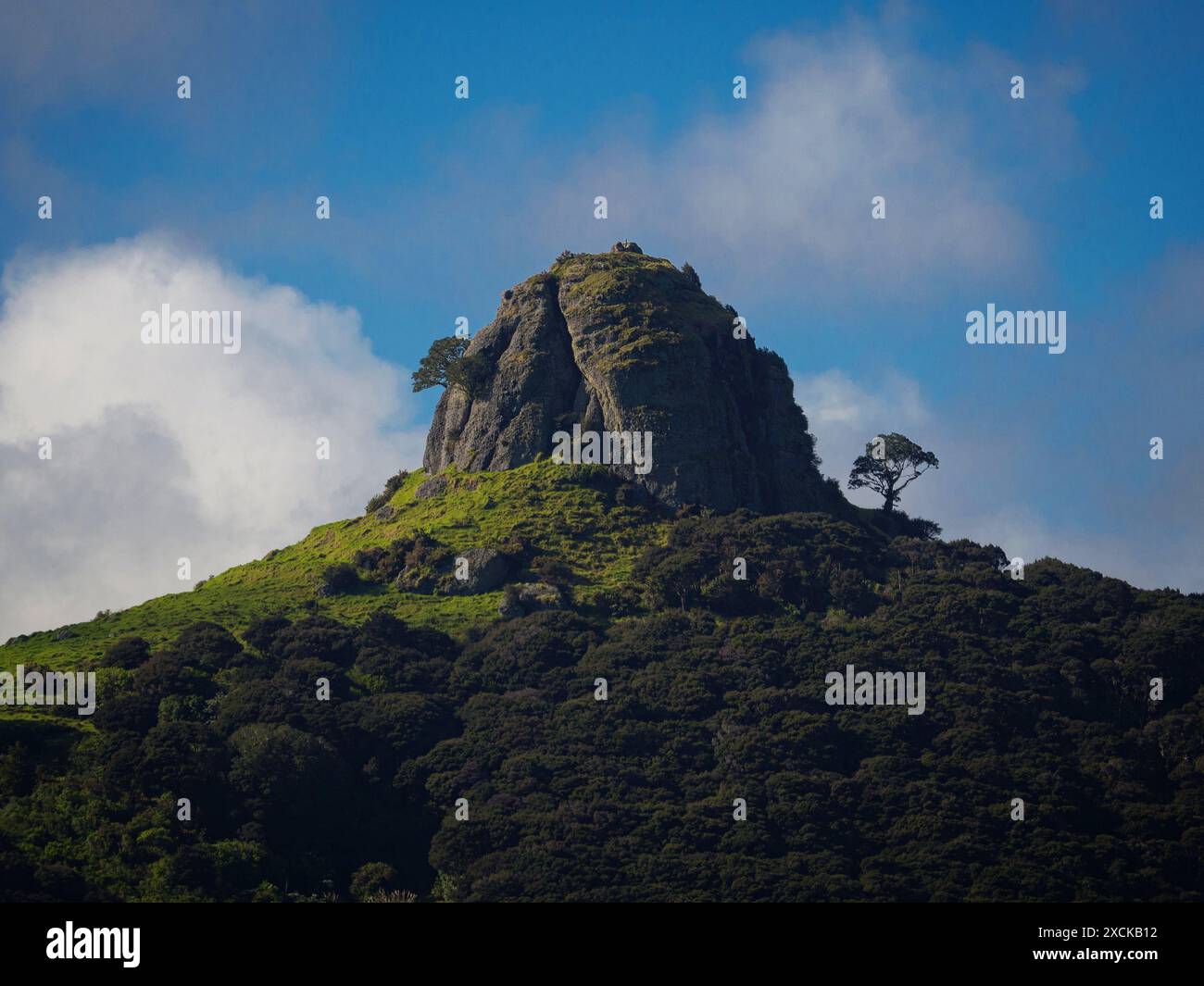 Ohakiri St Paul's Rock prominent rock formation mountain hill top seen ...