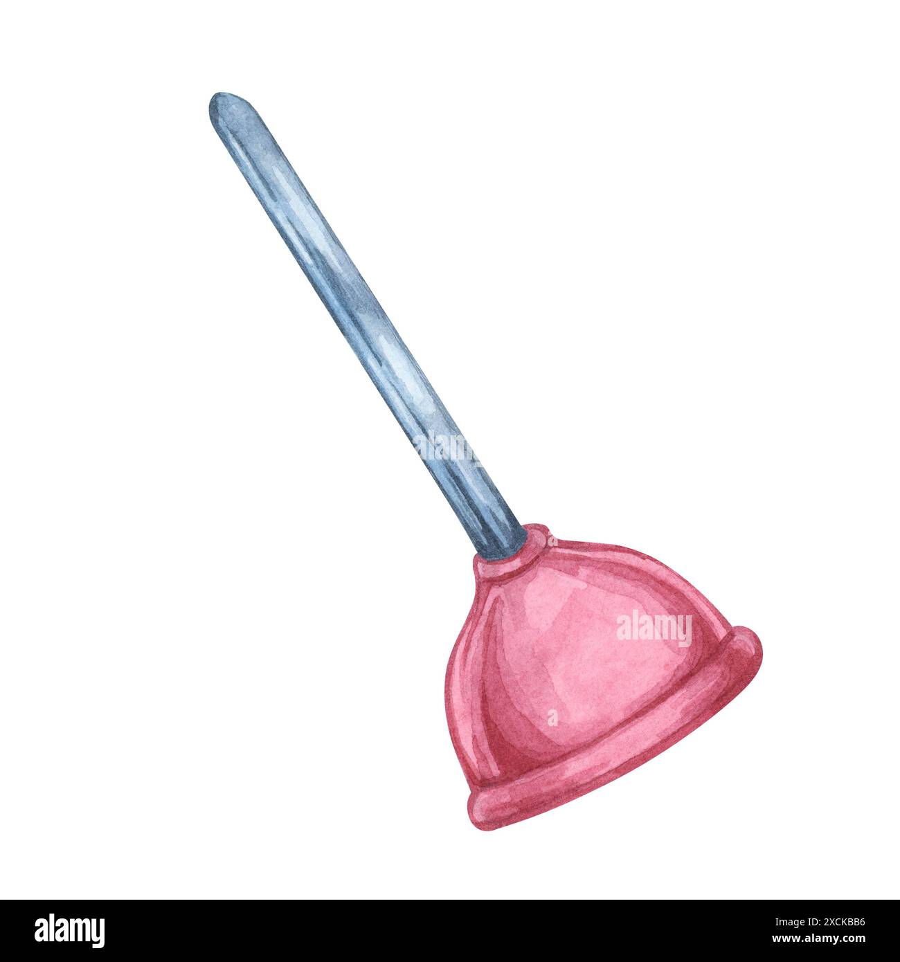Plunger for unclogging of toilets and drains with handle and pink ...