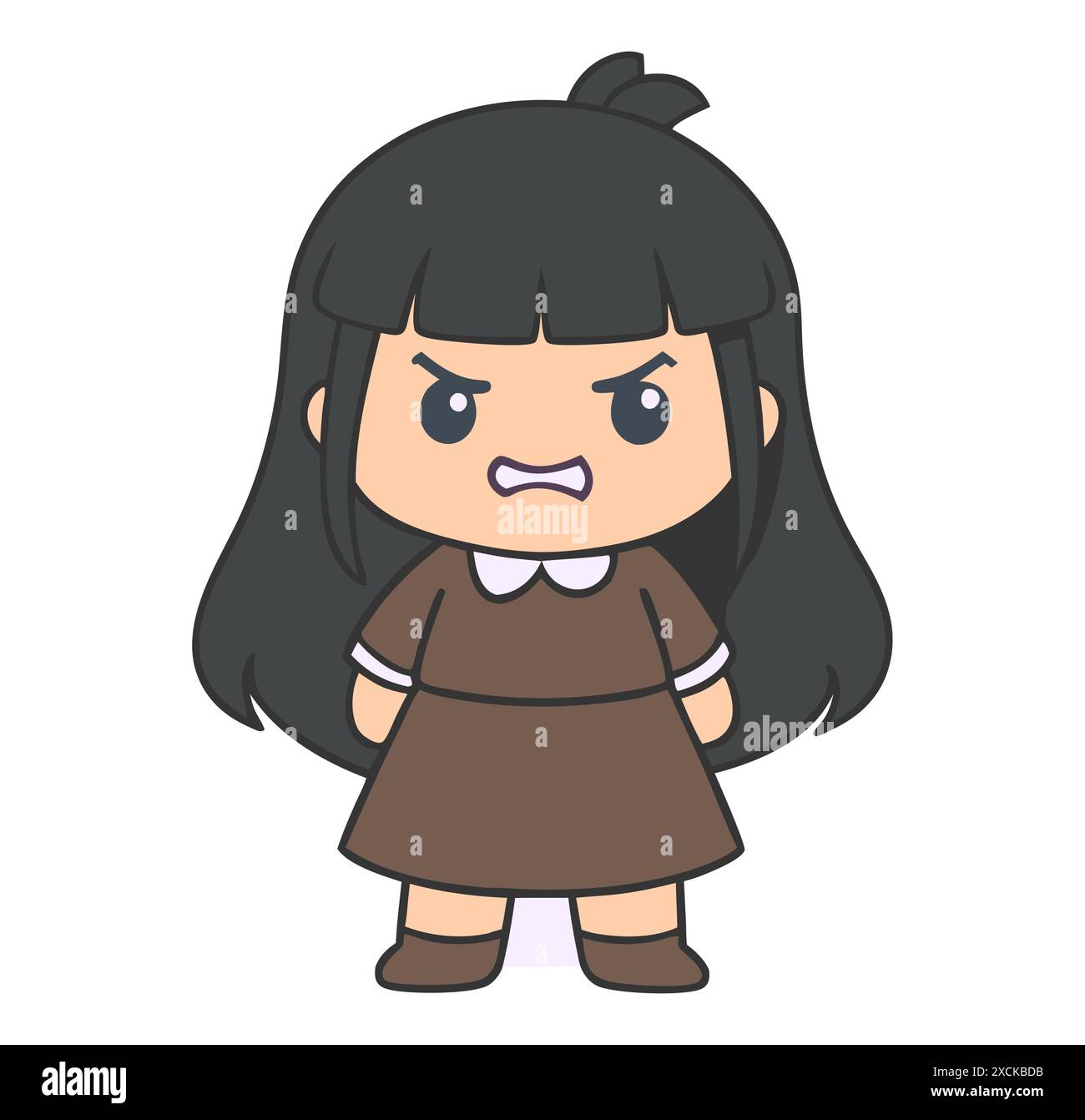 Angry girl on white Stock Vector Images - Alamy