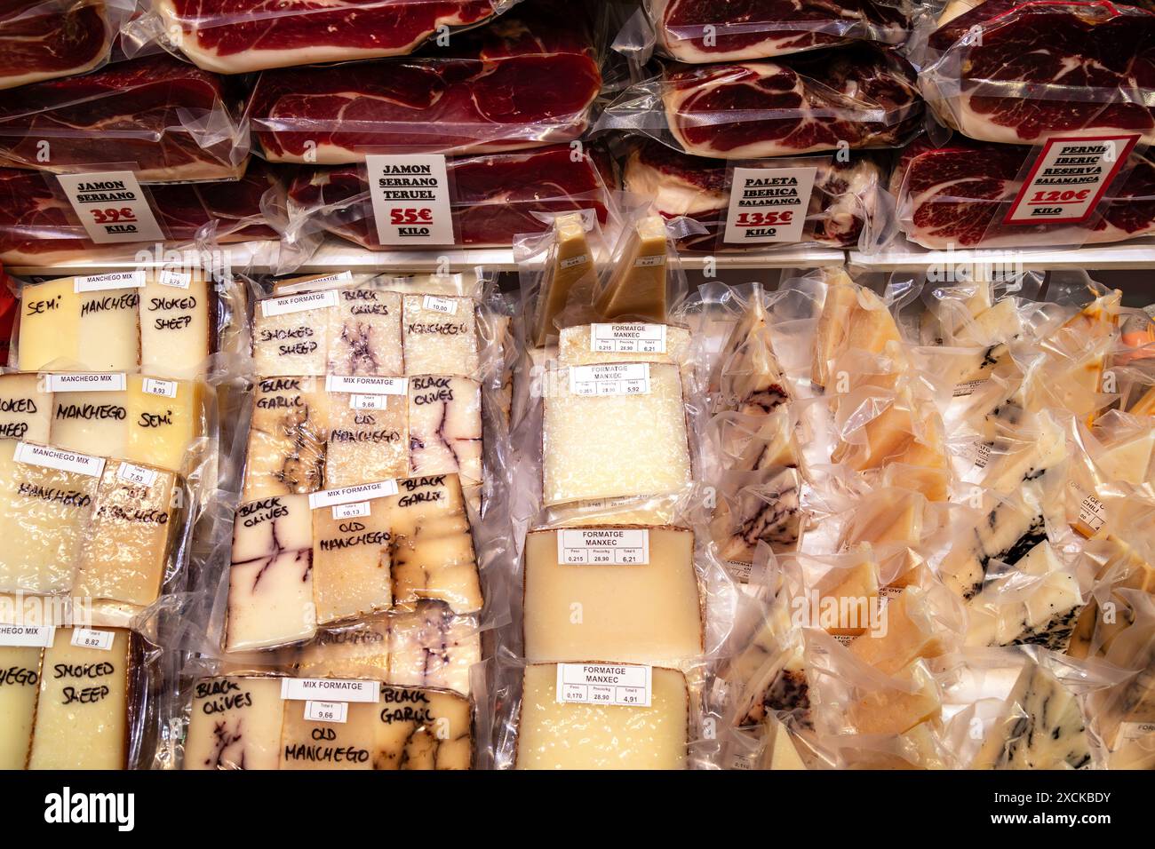 Spanish cheeses at La Boqueria Market - Mercat Boqueria Barcelona ...
