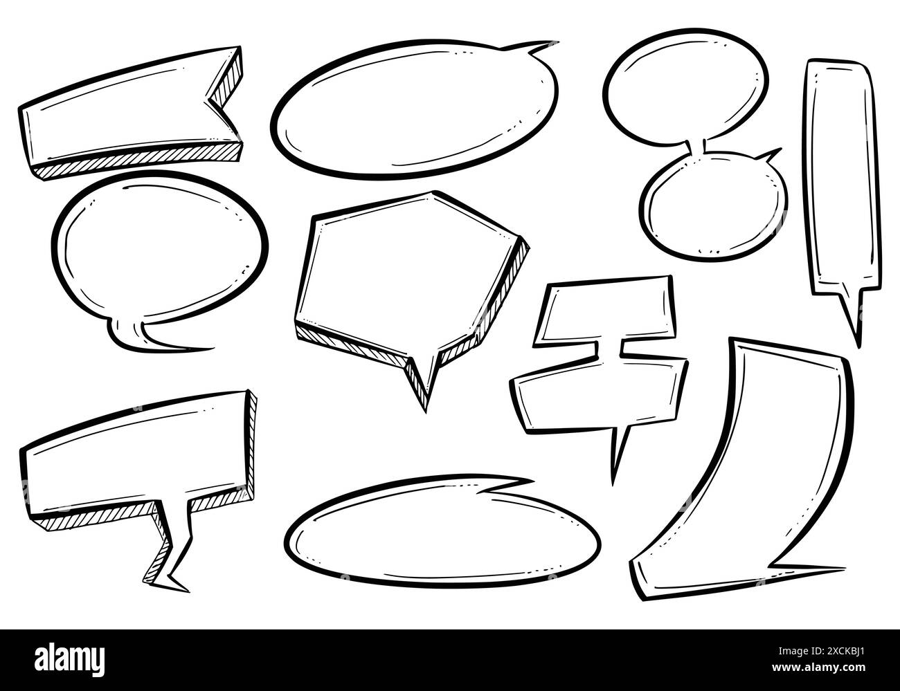 Hand draw chat sketch set design Stock Vector Image & Art - Alamy