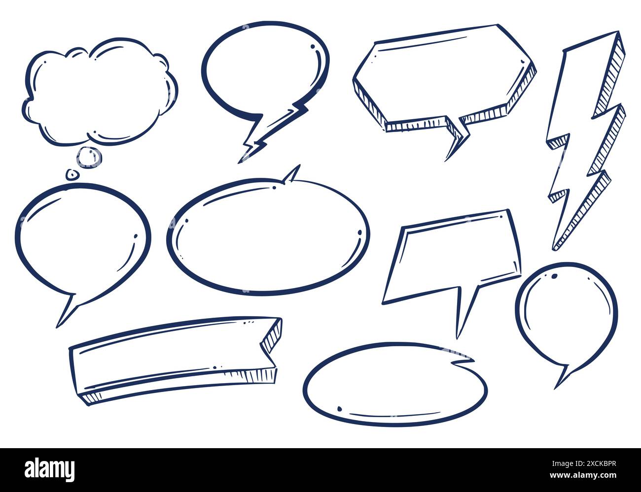 Hand draw chat sketch set design Stock Vector Image & Art - Alamy