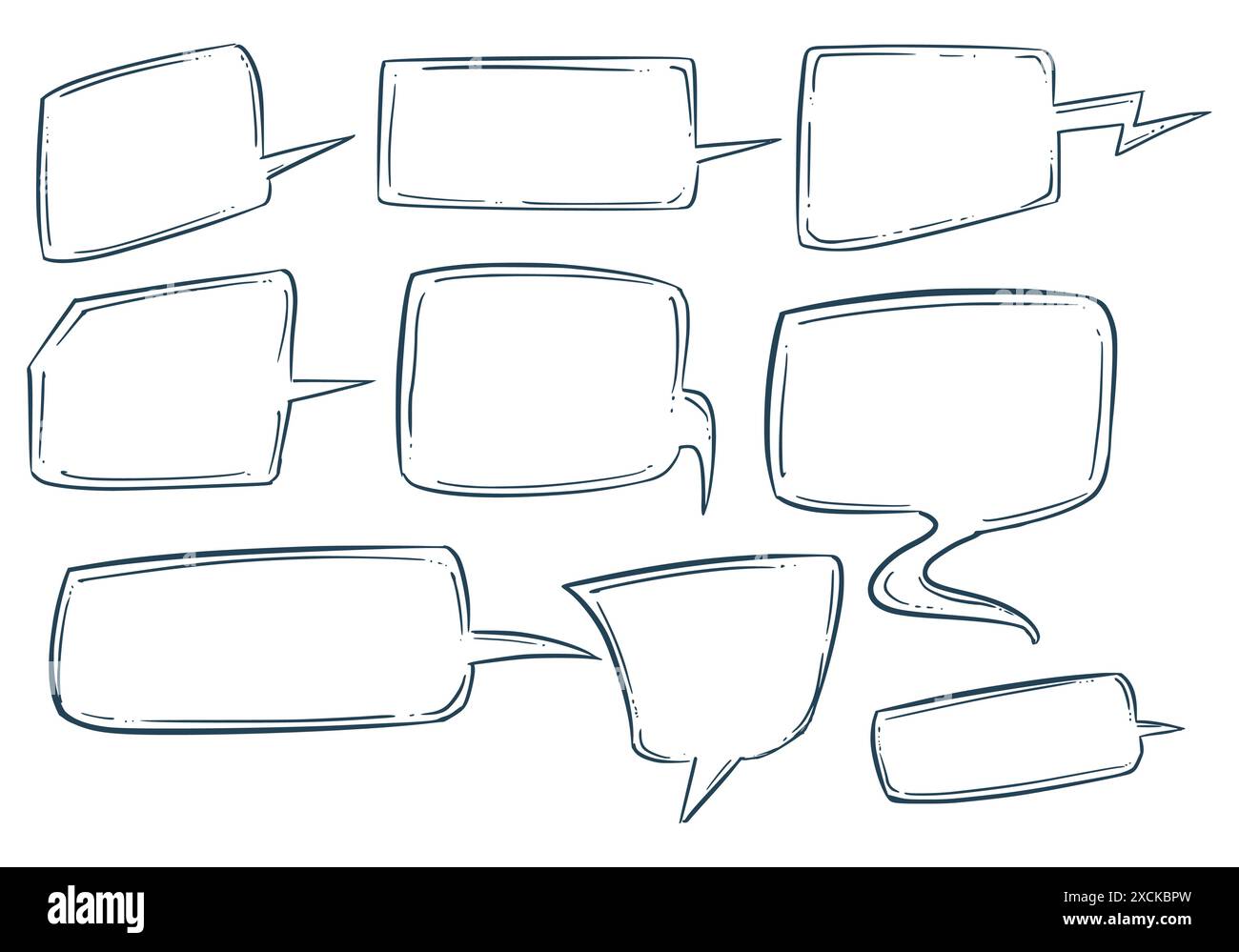 Hand drawn cartoon thinking shapes set sketch Stock Vector Image & Art ...