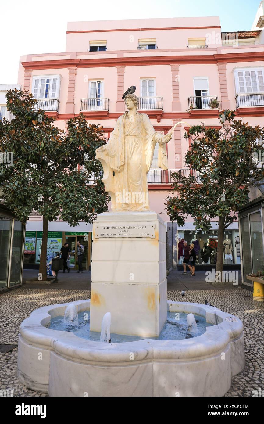 Cadiz, Andalusia, Spain- October 23, 2023: Statue of Lucio Moderato ...