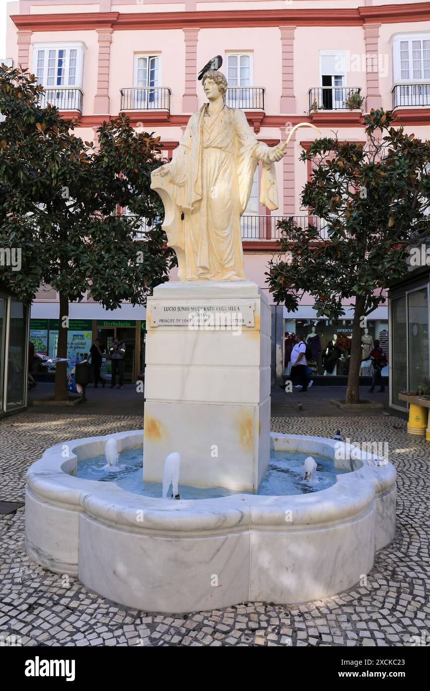 Cadiz, Andalusia, Spain- October 23, 2023: Statue of Lucio Moderato ...