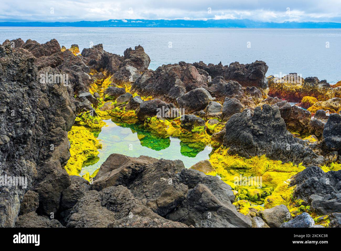 Area of natural pools with color contrasts in the parish of Saoo Roque ...