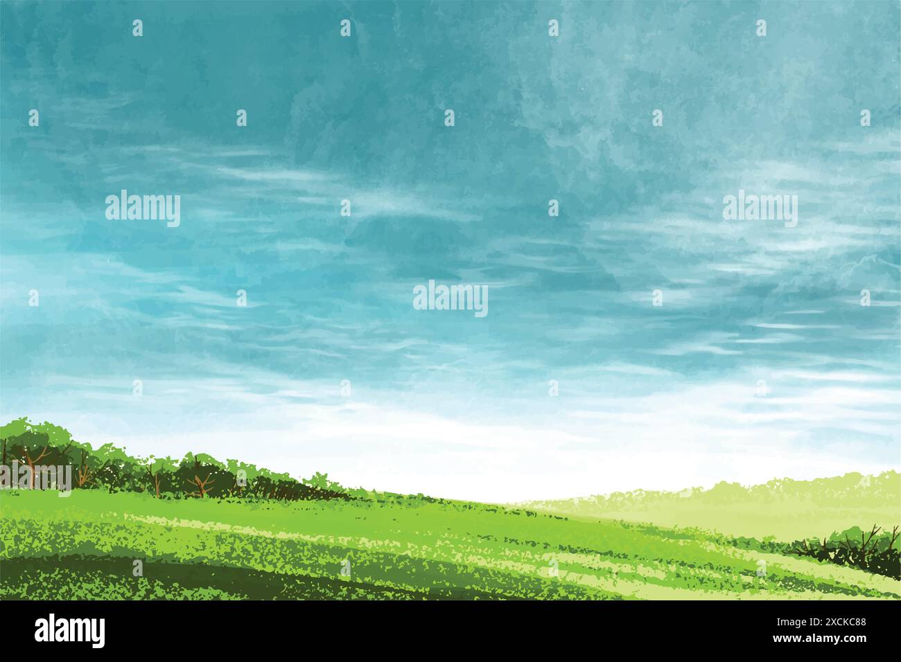 Panorama beautiful summer rural Stock Vector Images - Alamy