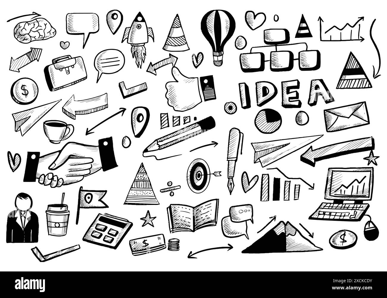 Hand draw technology sketch doodle set design Stock Vector Image & Art ...