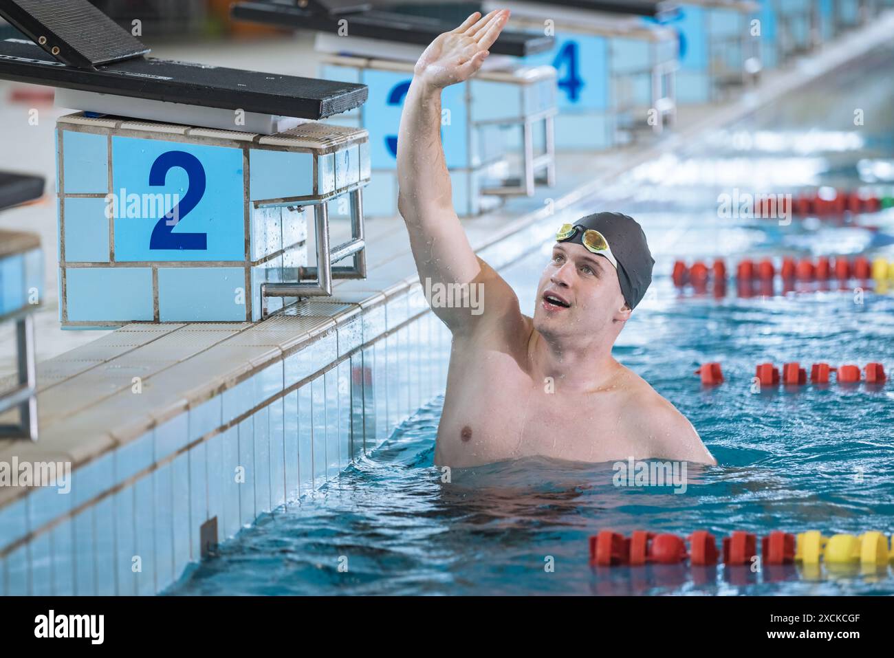 Confident male swimmer in hi-res stock photography and images - Alamy