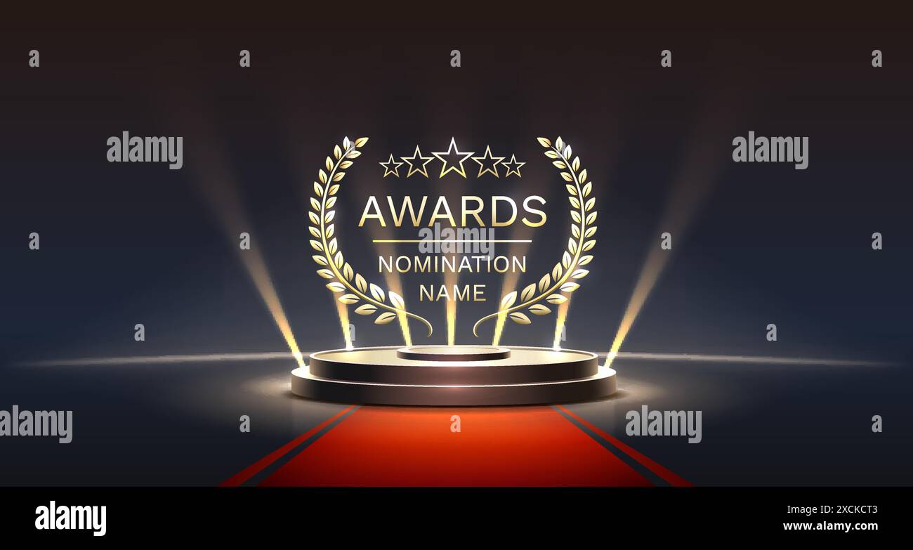 Awards nomination name podium hi-res stock photography and images - Alamy