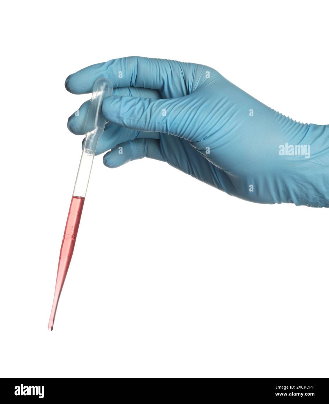 Scientist with pipette on white background, closeup Stock Photo - Alamy