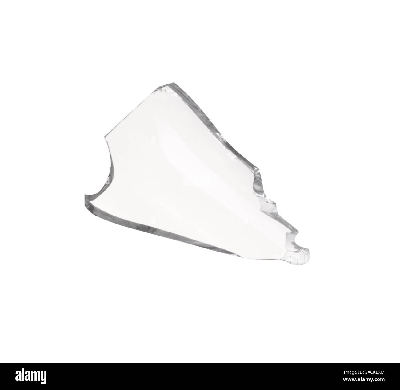 Piece of broken glass isolated on white Stock Photo - Alamy