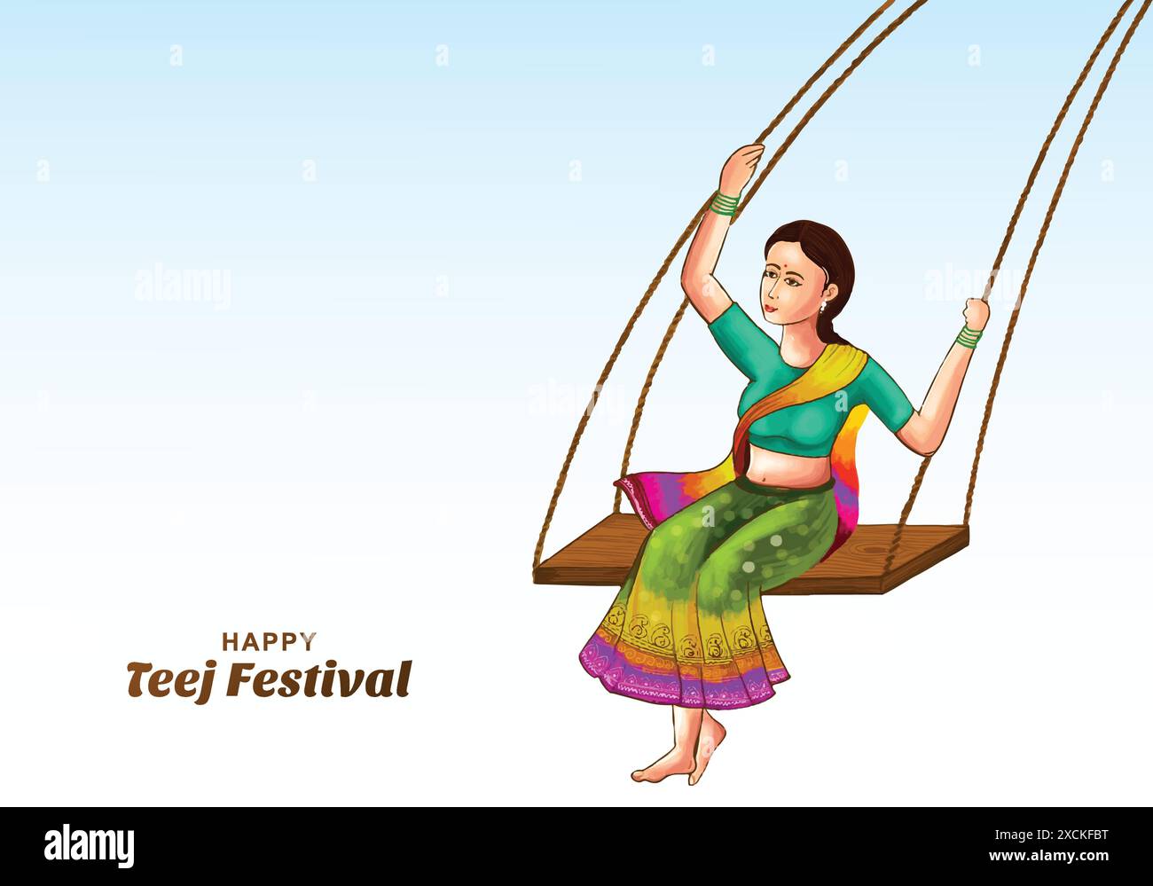Happy hariyali teej indian festival card background Stock Vector Image ...