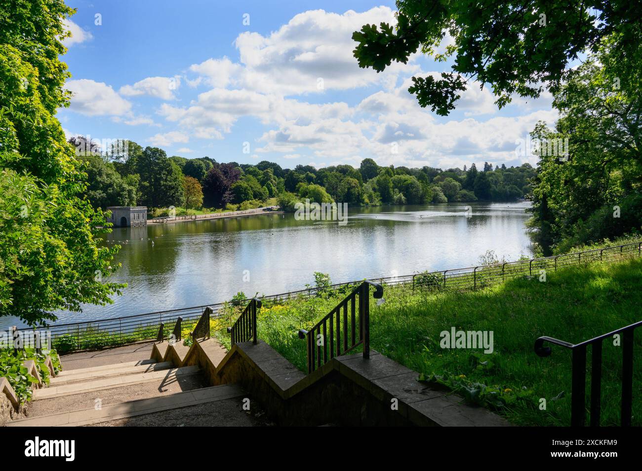 Maidstone, Kent, UK. Mote Park - large public park near the centre of ...