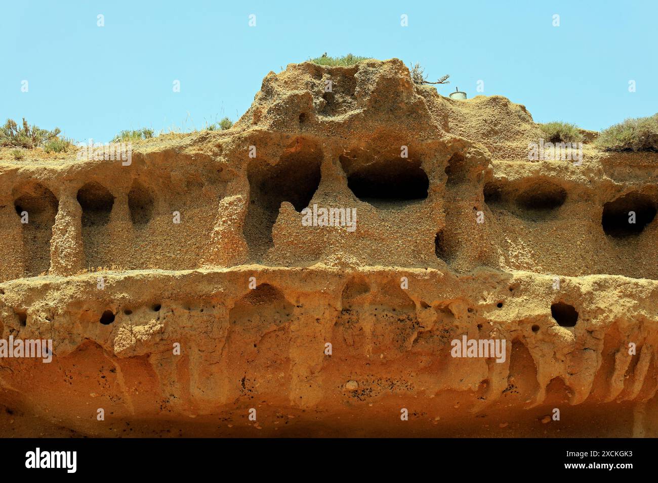 Strange geological feature, Tilos Island, Dodecanese, Greece. Taken May ...