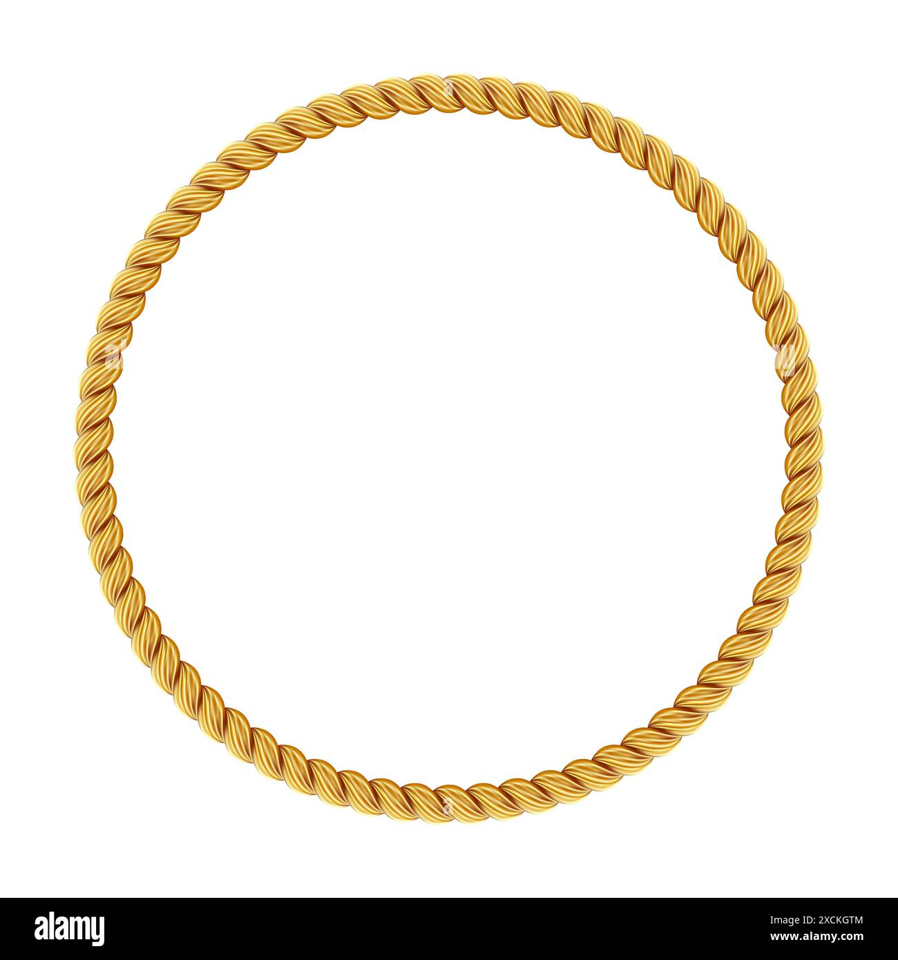 Gold twisted rope circle frame. Round rope border Stock Vector Image ...
