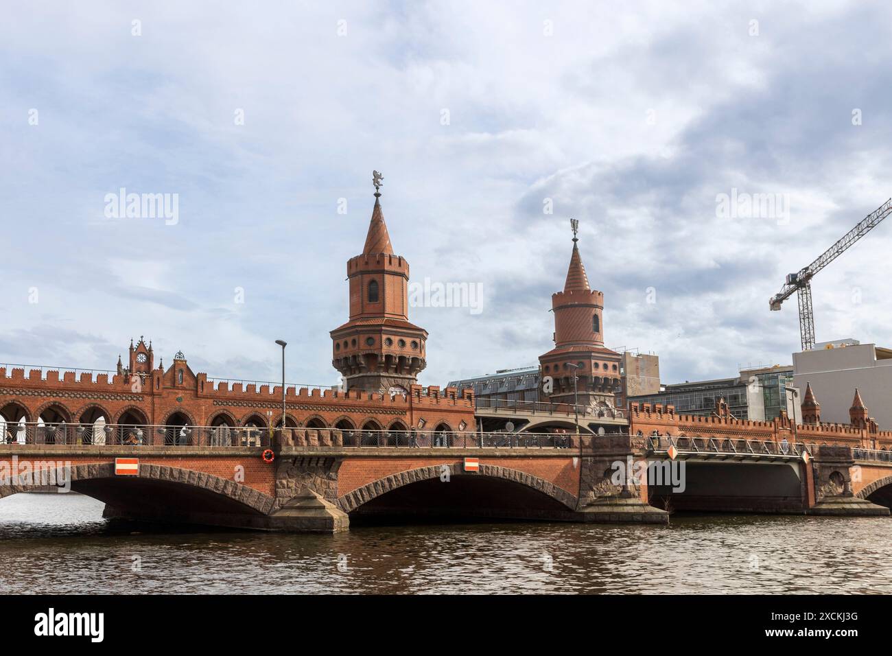 Berlin, Germany - April 19, 2024, Oberbaum Bridge - a bridge over Spree ...