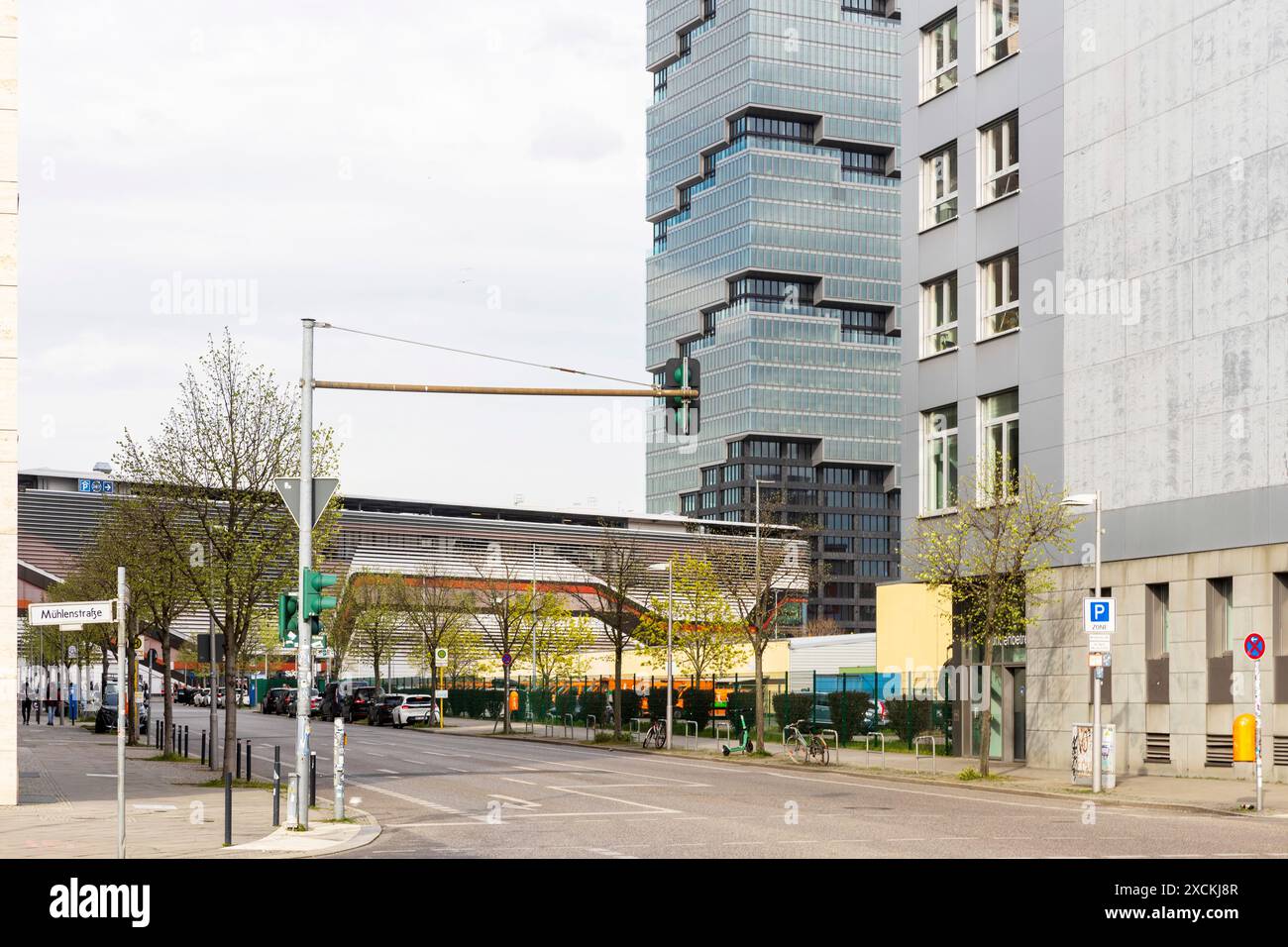Berlin, Germany - 02 April 2024, Edge East Side Tower construction site ...