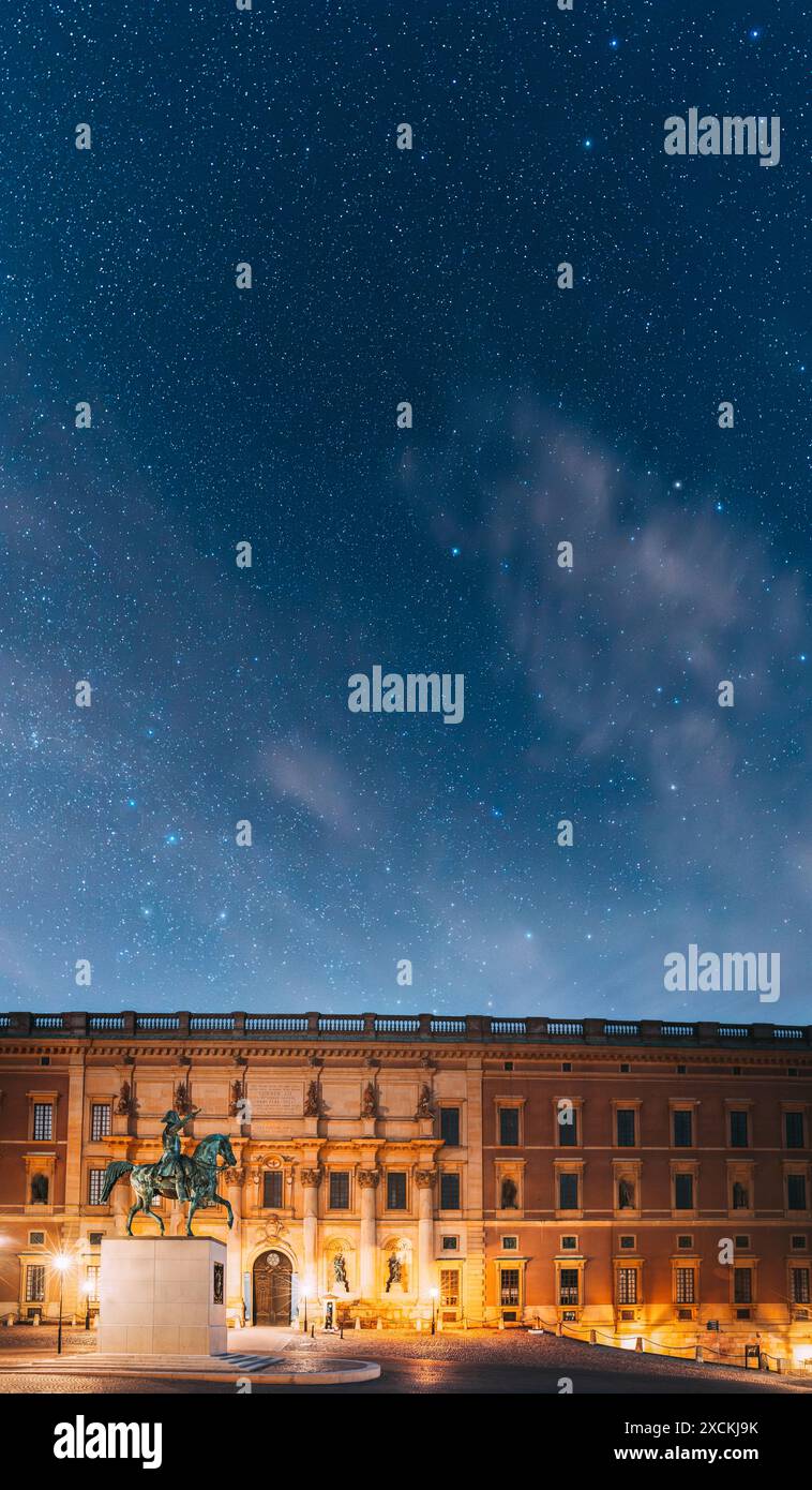 Stockholm, Sweden. Statue Of Former Swedish King Karl XIV Johan Sitting ...