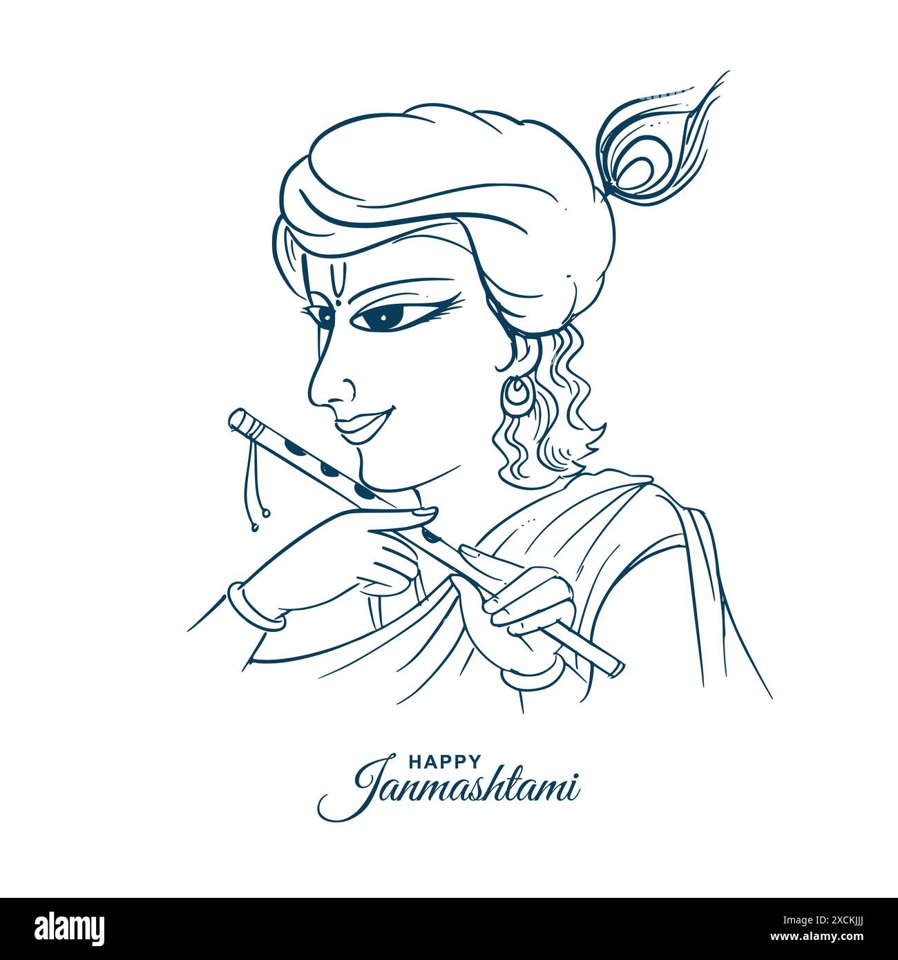 Krishna janmashtami sketch vector vectors hi-res stock photography and ...