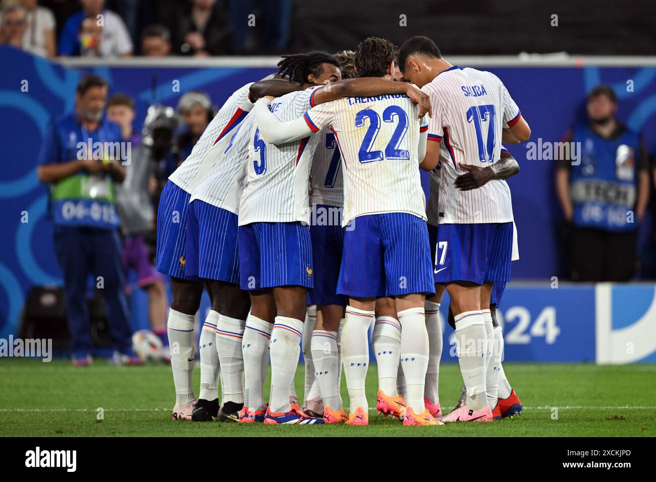 DUSSELDORF - France celebrates the 0-1 during the UEFA EURO 2024 group ...