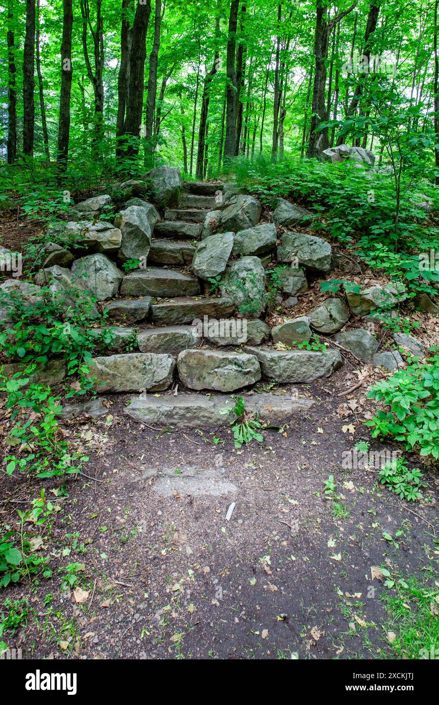 Staircase made out of rock in Rib Mountain State Park and the Granite ...