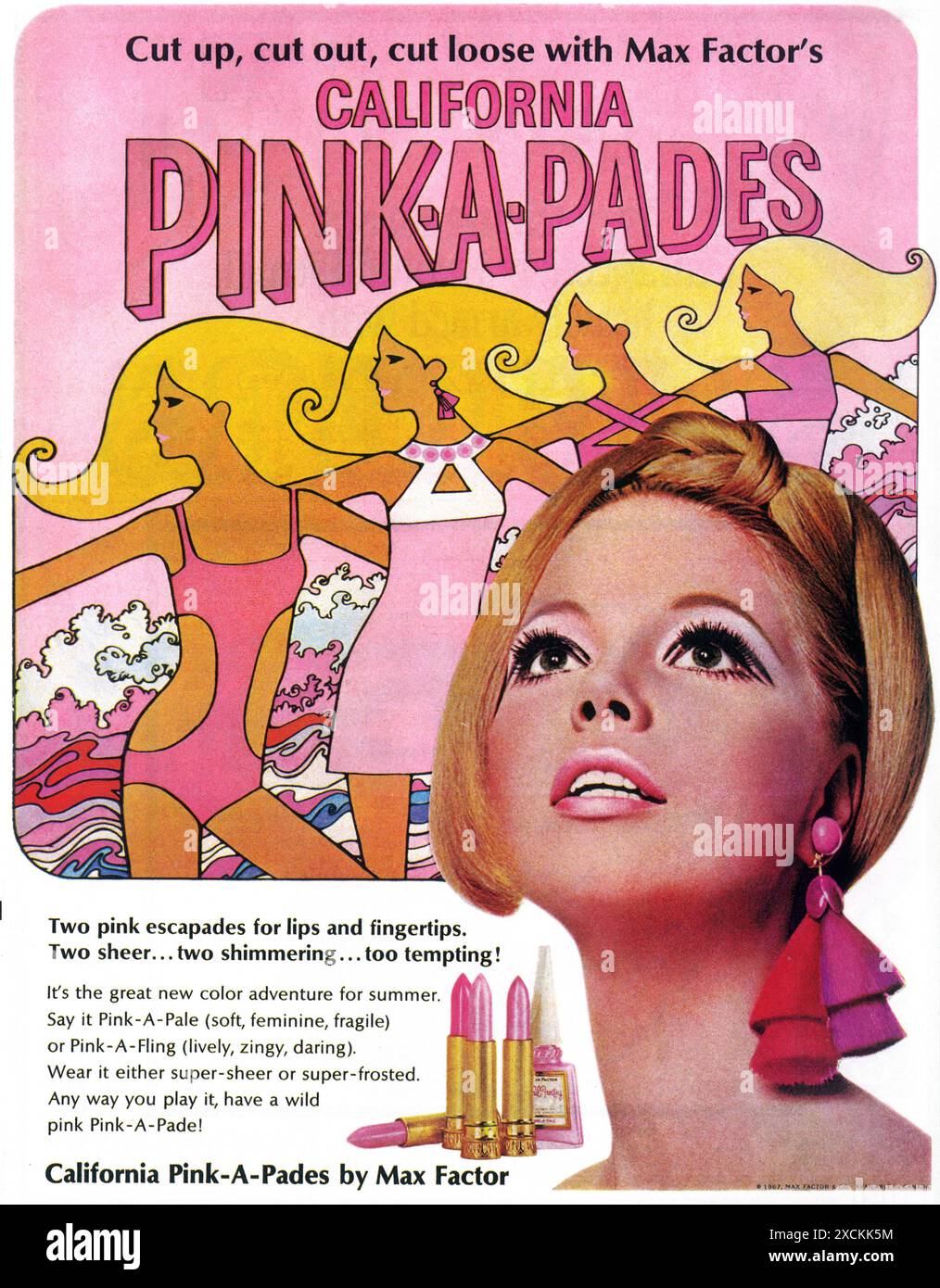 1967 Max Factor's California Pink-a-Pades ad Stock Photo - Alamy