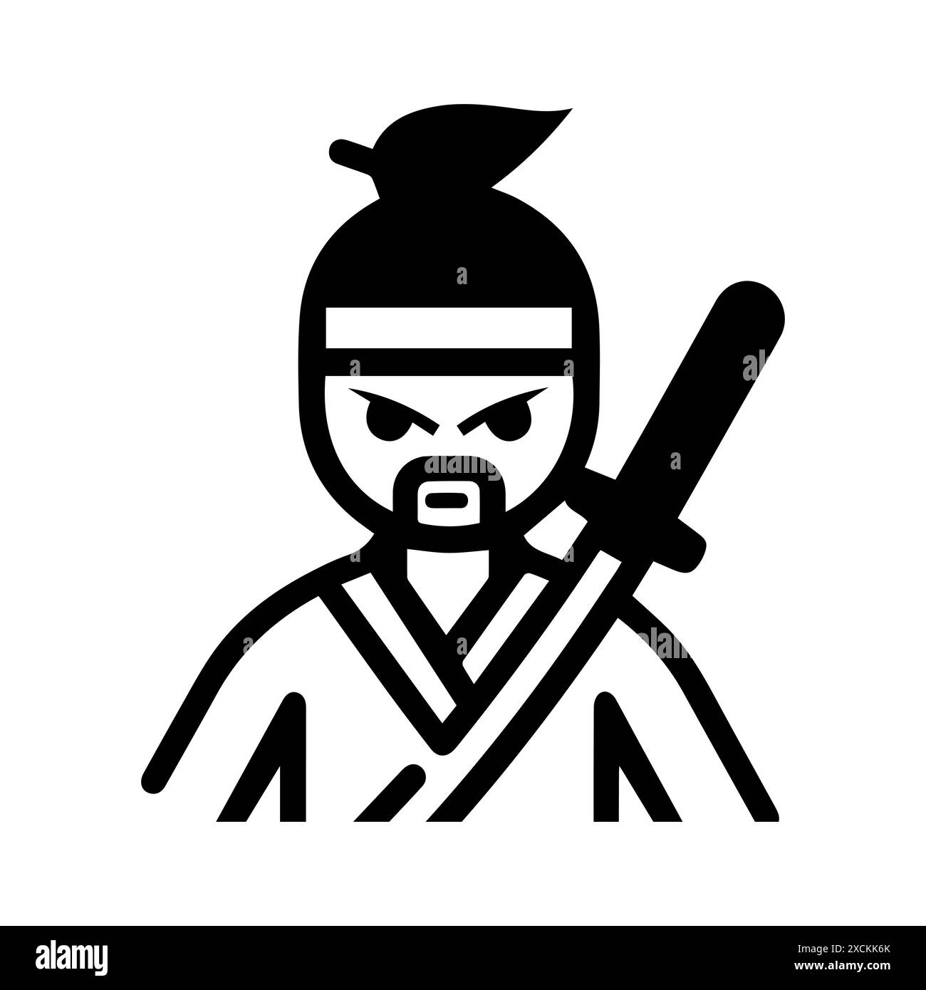 Samurai logo or modern line icon. Vector line art and icon design with ...