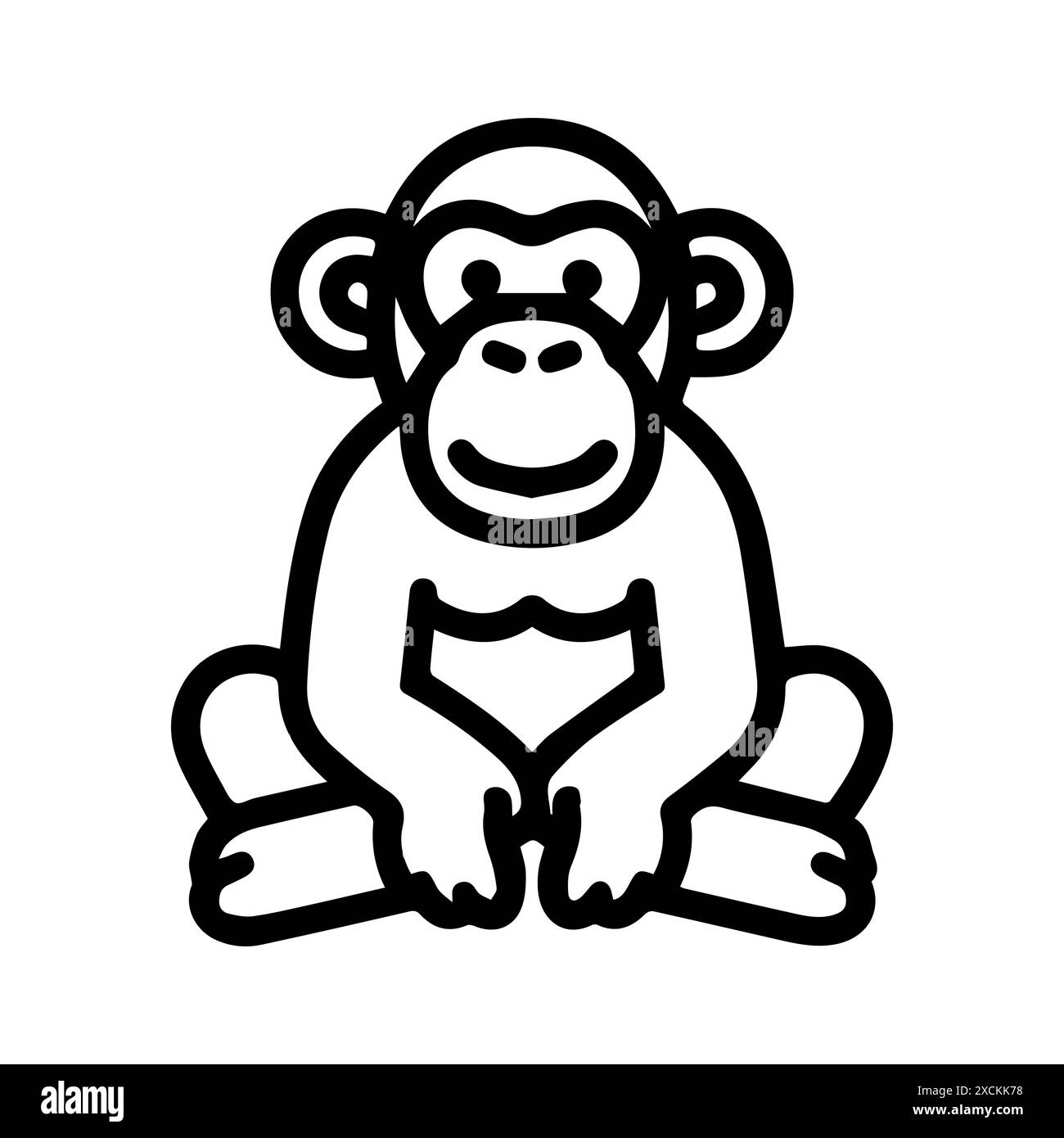 Monkey logo or modern line icon. Vector line art and icon design with ...