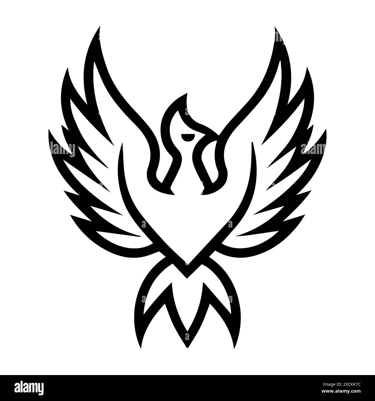 Phoenix logo or modern line icon. Vector line art and icon design with ...