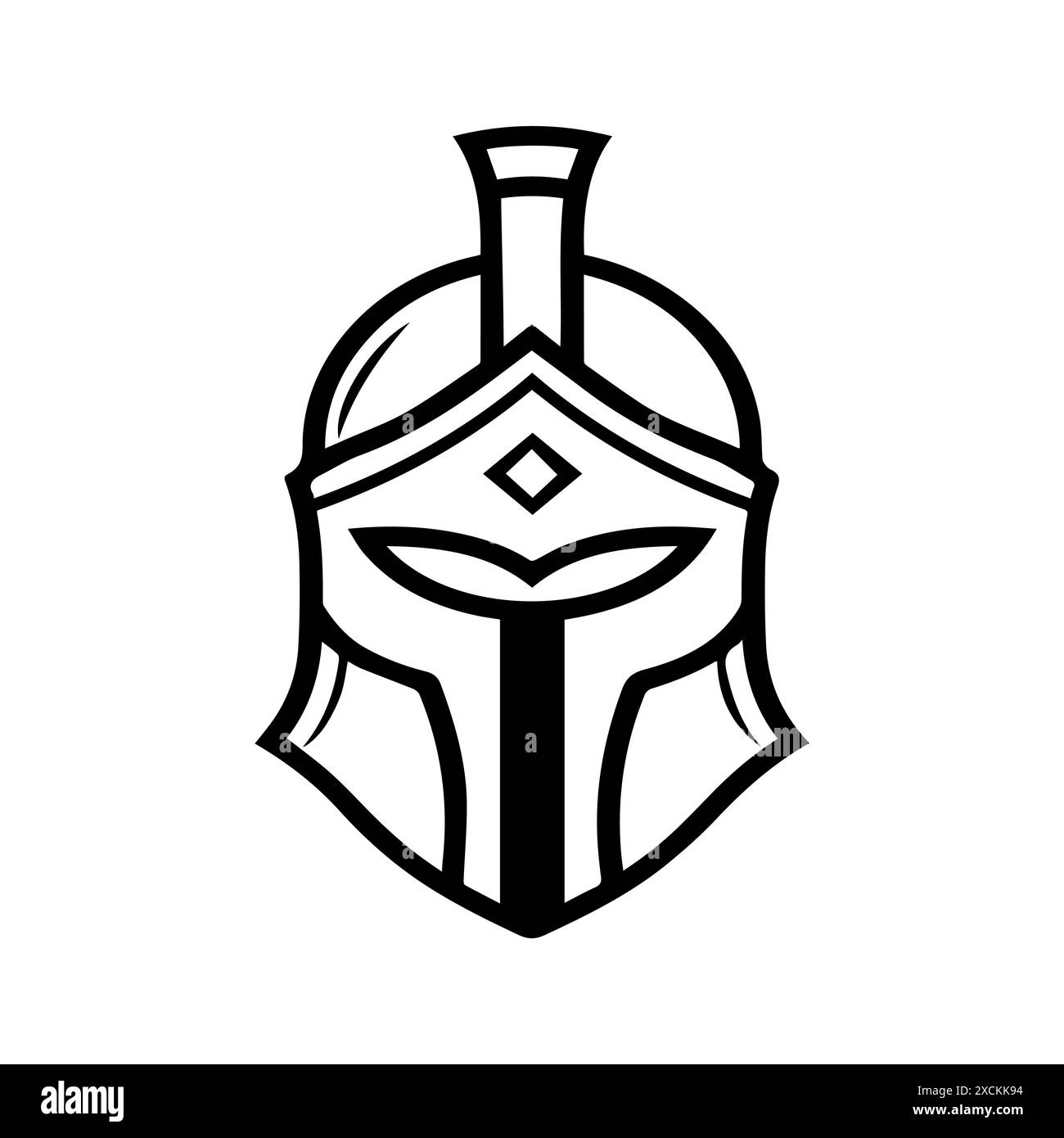 Spartan Warrior logo or modern line icon. Vector line art and icon ...
