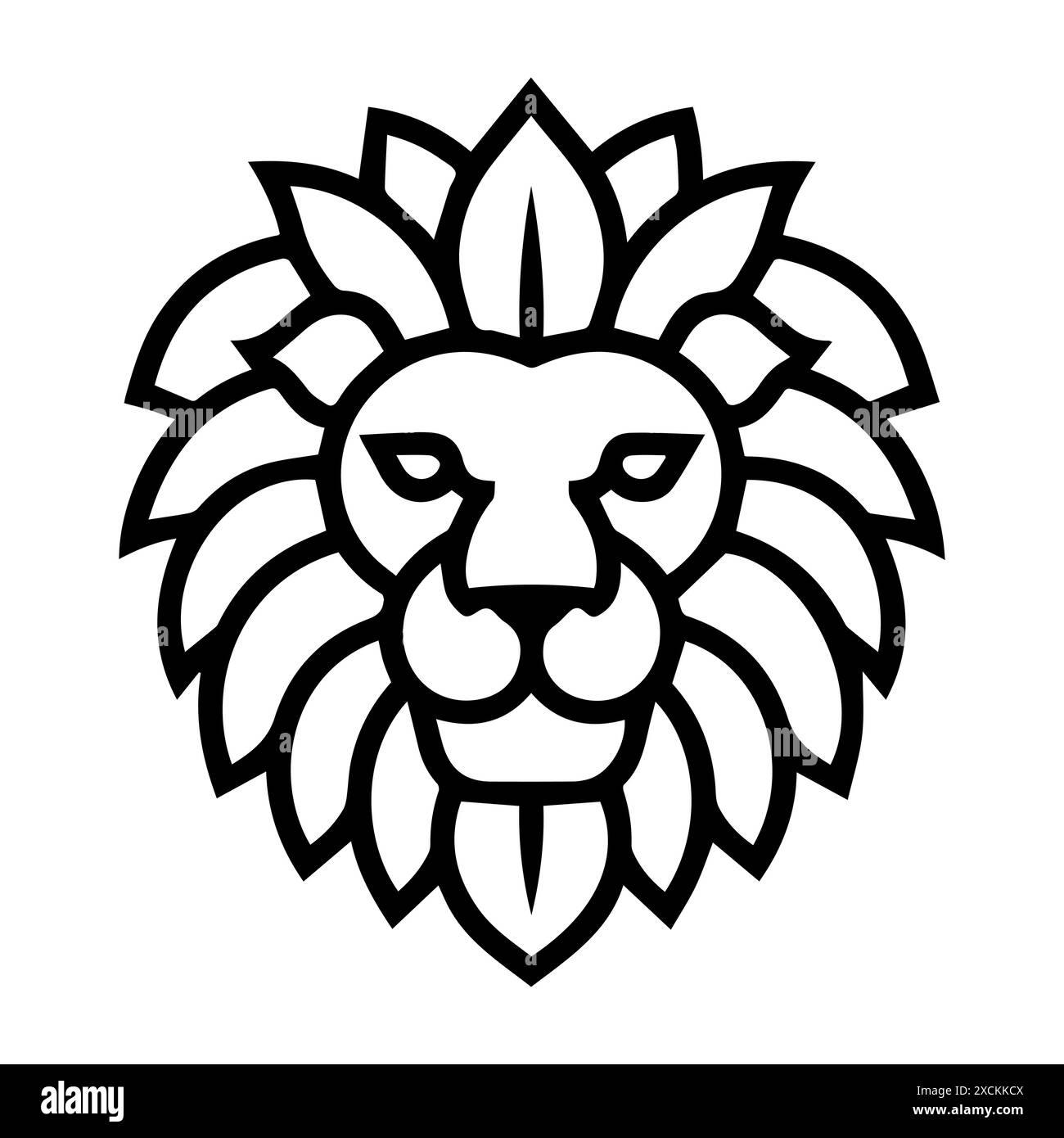 Lion Oak logo or modern line icon. Vector line art and icon design with ...