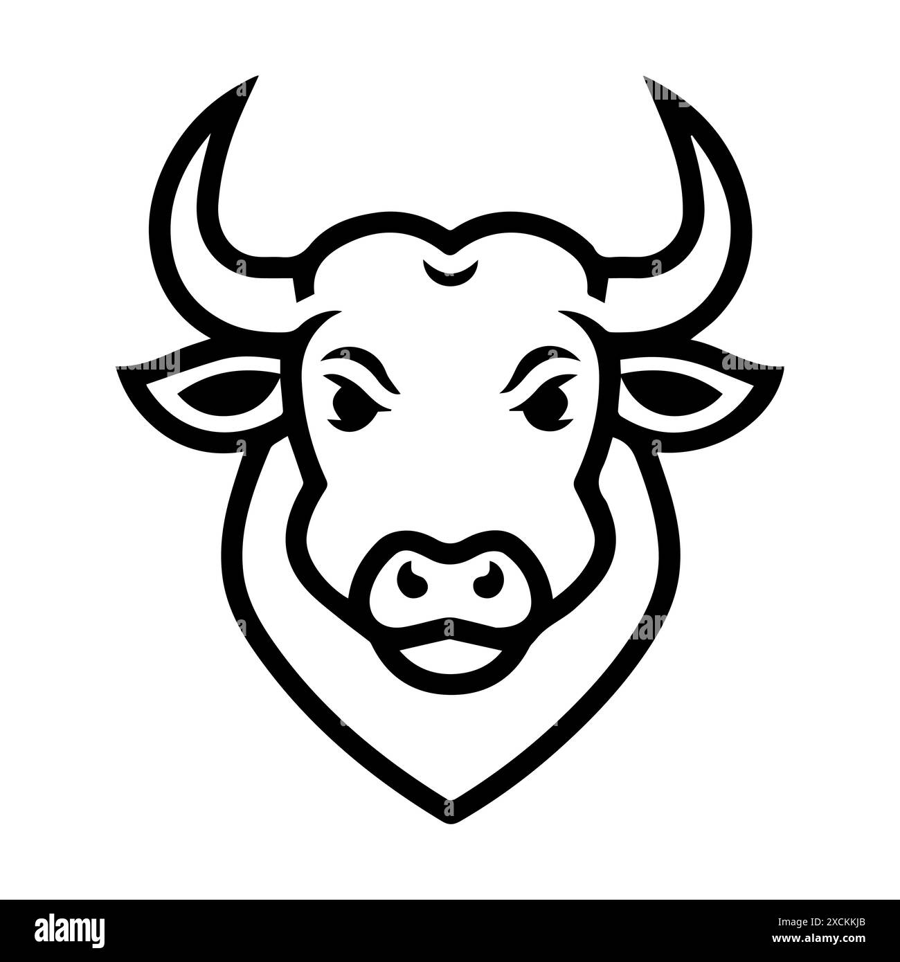 Big bull logo or modern line icon. Vector line art and icon design with ...