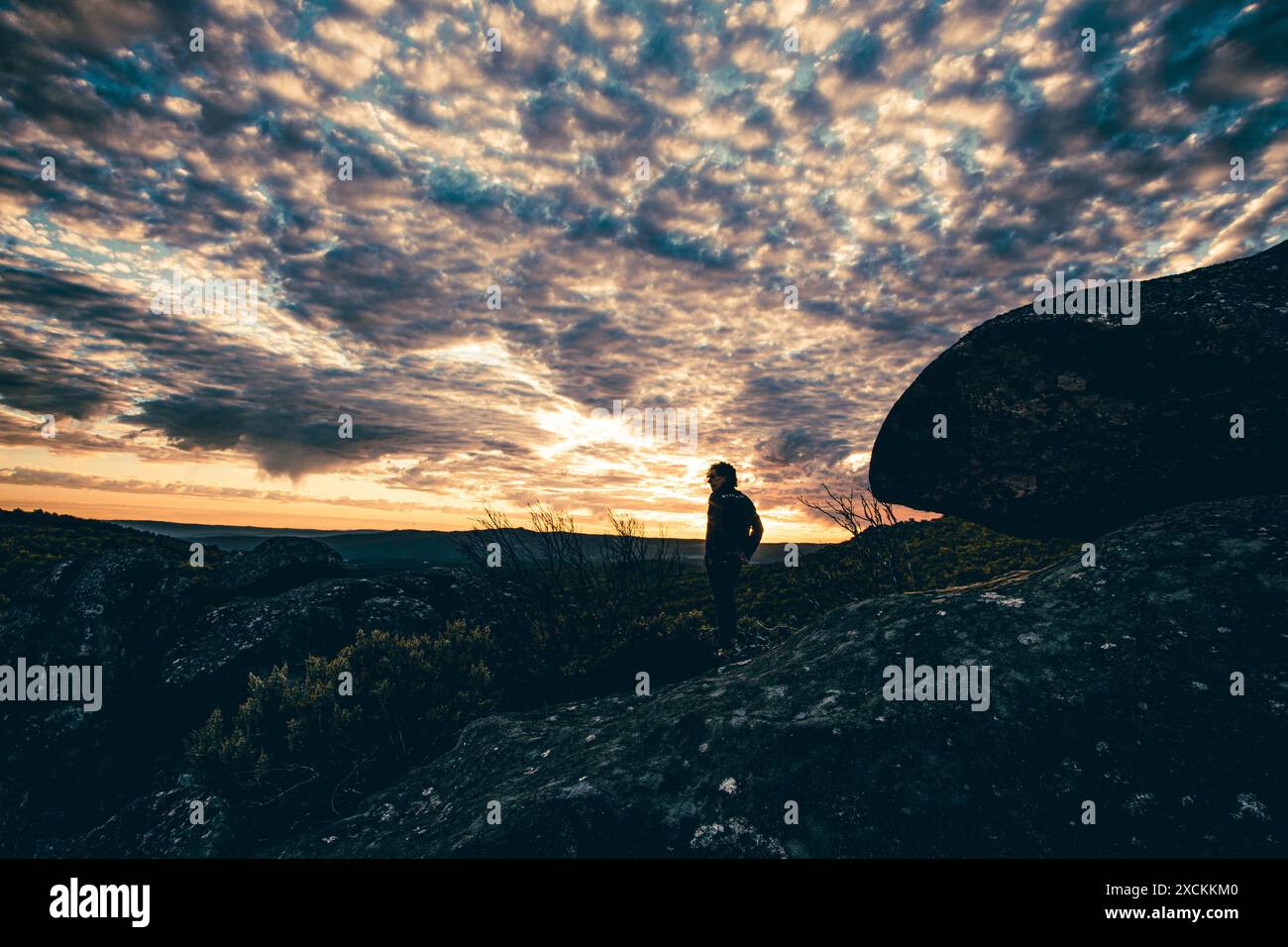 Human silhouette at sunset Stock Photo - Alamy
